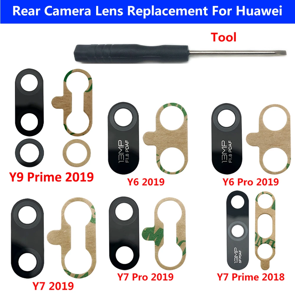 1Pcs，NEW Camera Glass For Huawei Y5P 2020 Y6 Pro Y7 Pro 2019 Y9 Y7 ...