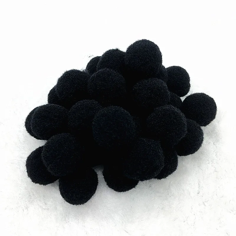Black Pompom 10/15/20/25/30mm Mini Fluffy Soft Pom Poms Pompoms Ball ...