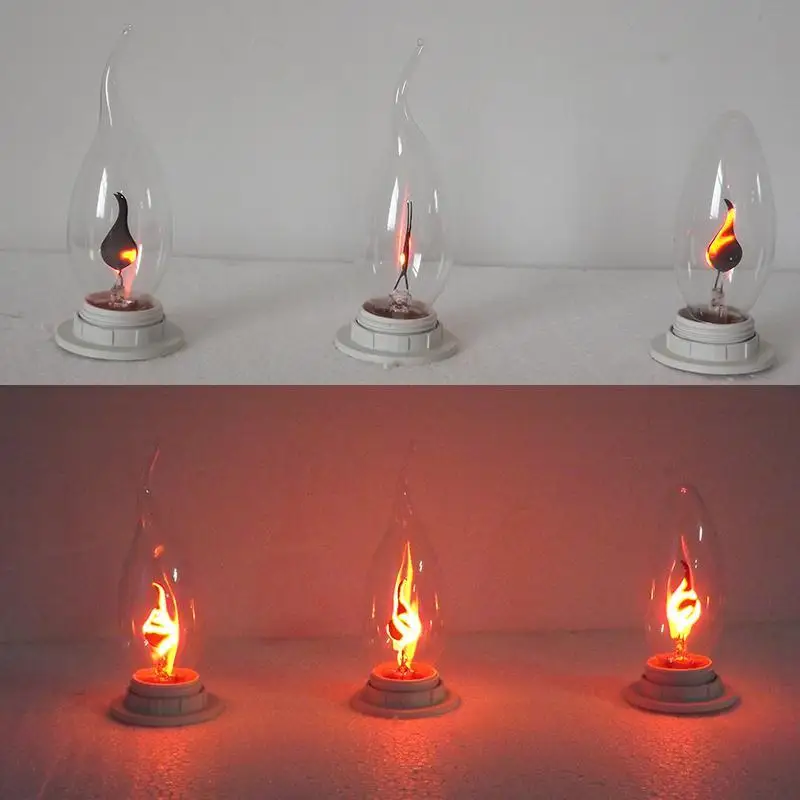 LED Dynamic Flame Effect Fire Light Bulb E14 E27 Flame Bent Tip LED ...