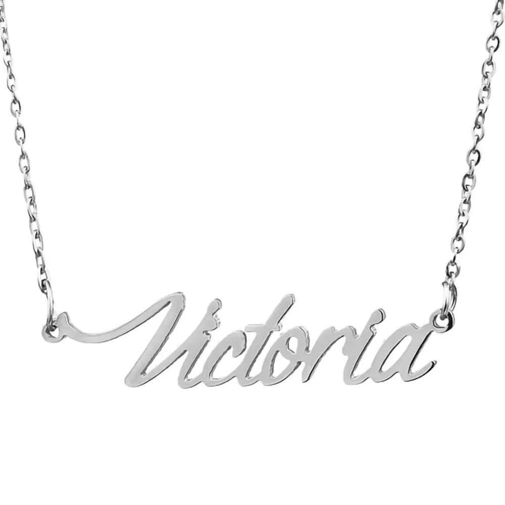 Victoria en letra cursiva: La mejor collar personalizado para mujeres ...