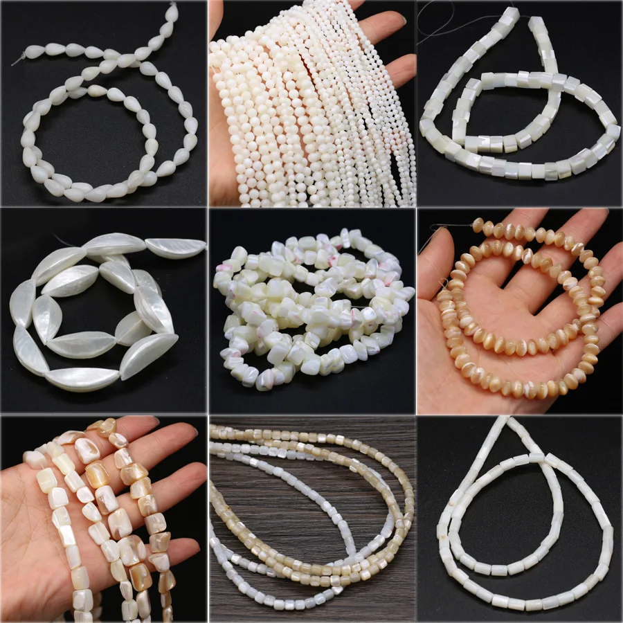 Natural-Mother-of-Pearl-Shell-Punch-Loose-White-Beads-for-Jewelry ...