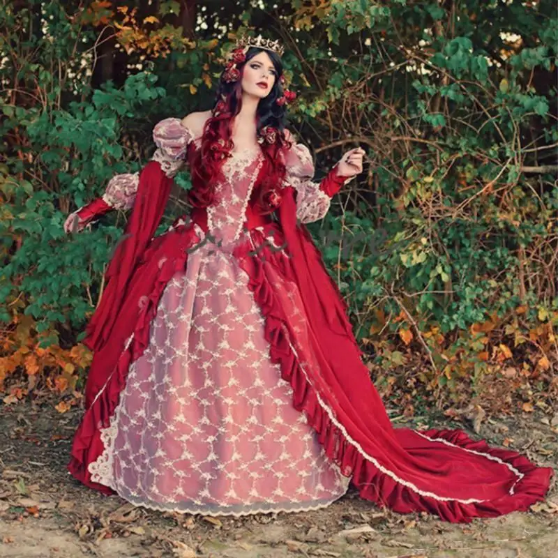 Red Renaissance Wedding Dresses