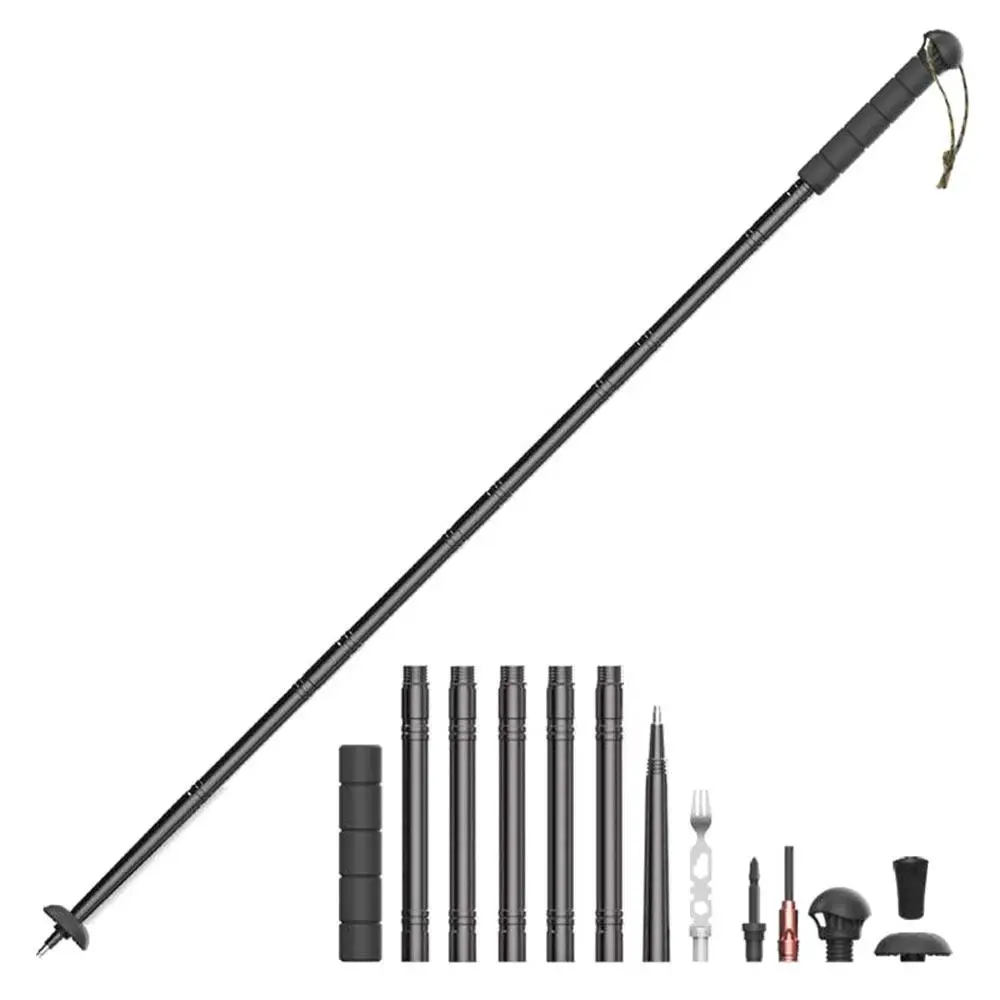 Tactical Hiking Stick Collapsible Telescopic Folding Cane Walking ...