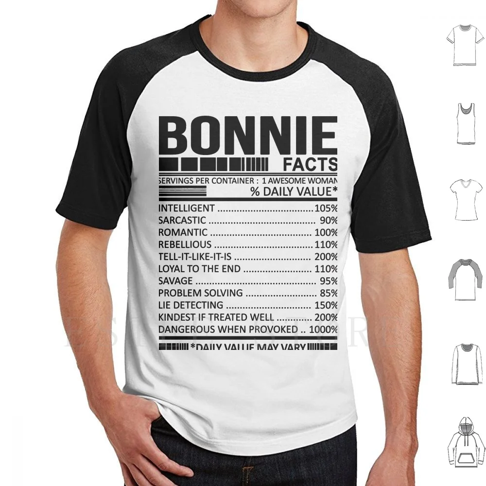 Bonnie Nutrition Facts T Shirt Men Cotton 6xl Bonnie Meaning Of Name ...
