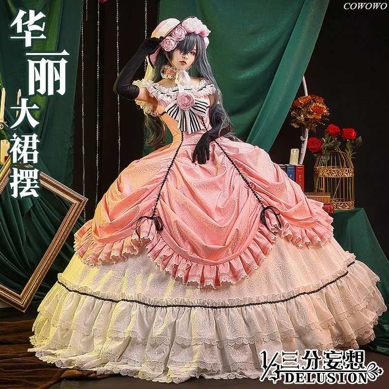 Anime-Black-Butler-Ciel-Phantomhive-Robin-Pink-Dress-Rococo-Elegant ...