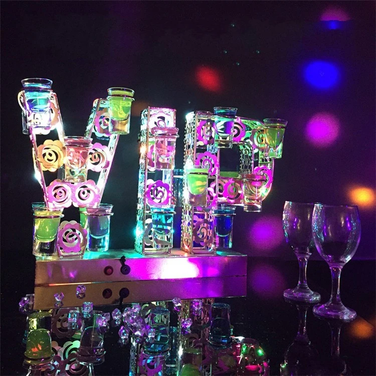 Rechargeable Luminous Light Up VIP Shot Glass Tray LED Cocktail Stand ...