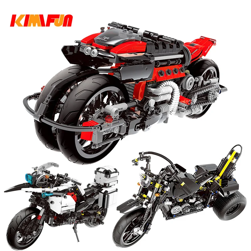 680-City-Motorcycle-Building-Blocks-Machinery-toys-racing-Motorbike ...