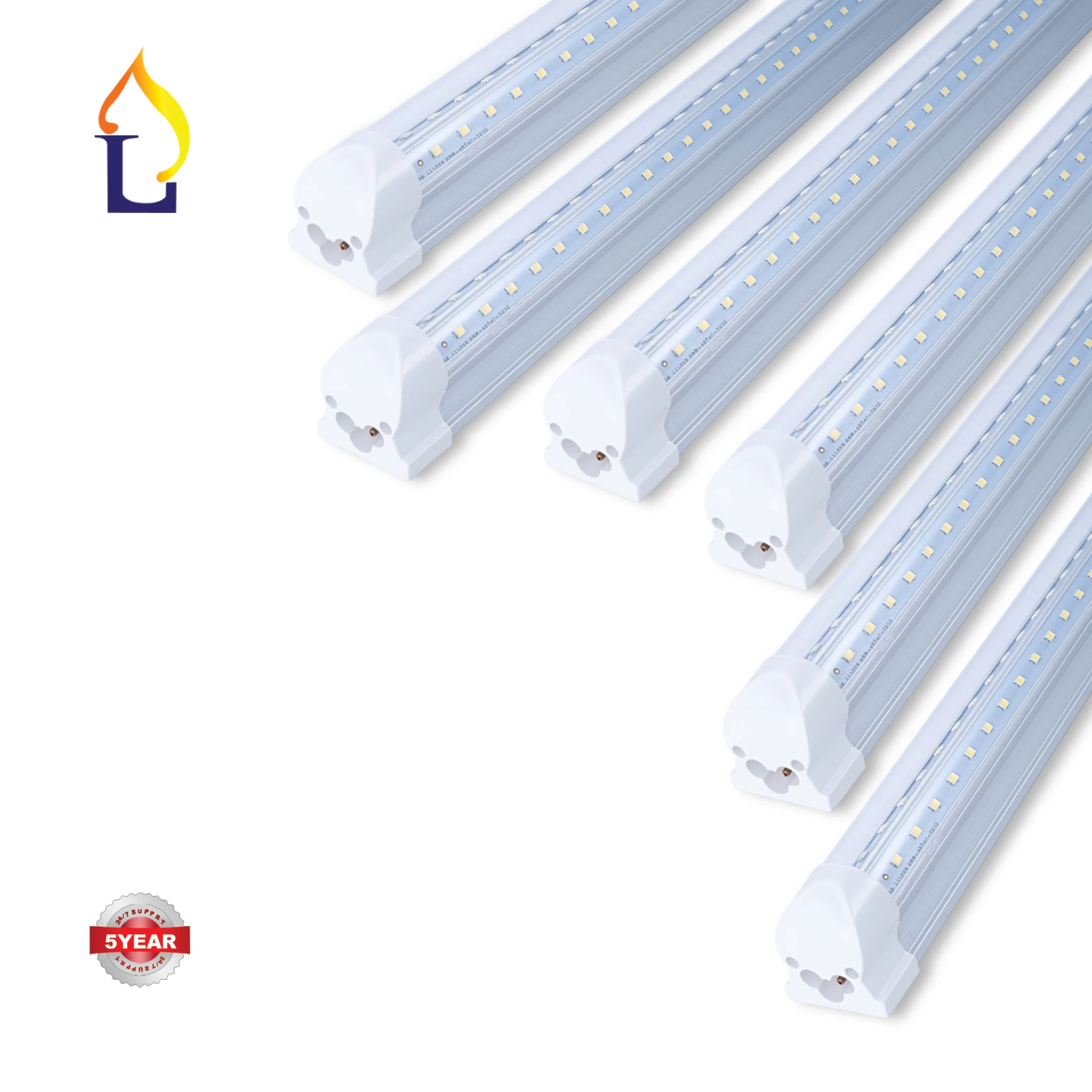 10 Pack 4FT 5FT 6FT 8FT 24W 48W T8 Led Tube Light integrated V shape ...