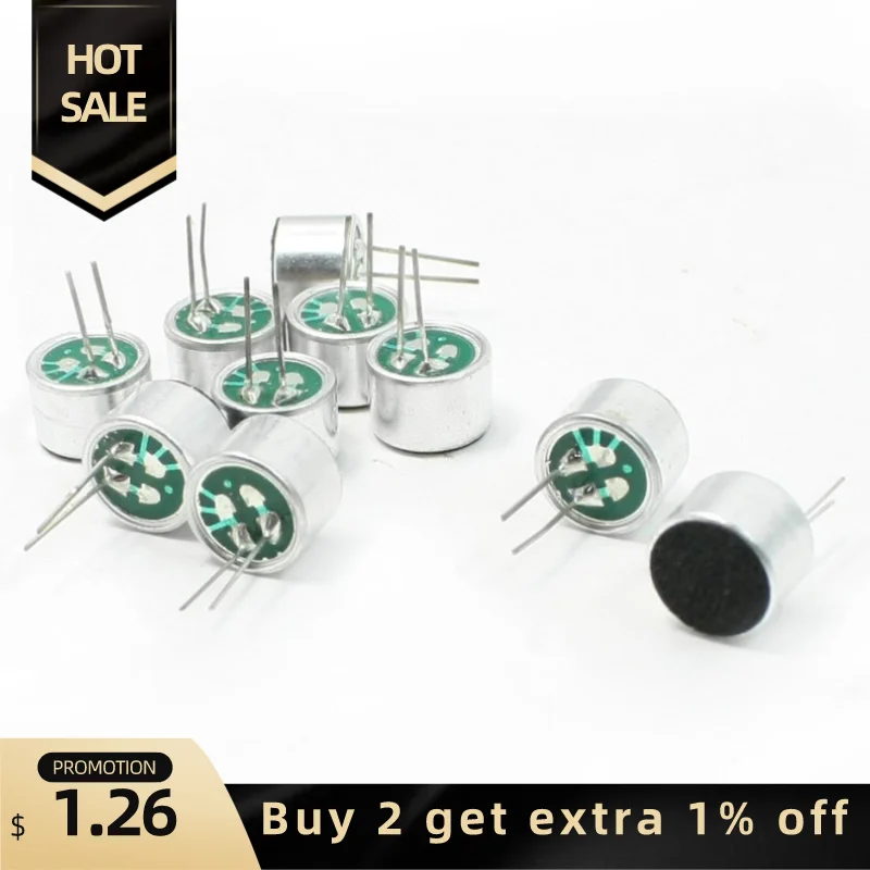 New-Hot-Selling-10-PCS-9-7mm-X-7mm-2-Pin-MIC-Capsule-Electret-Condenser ...
