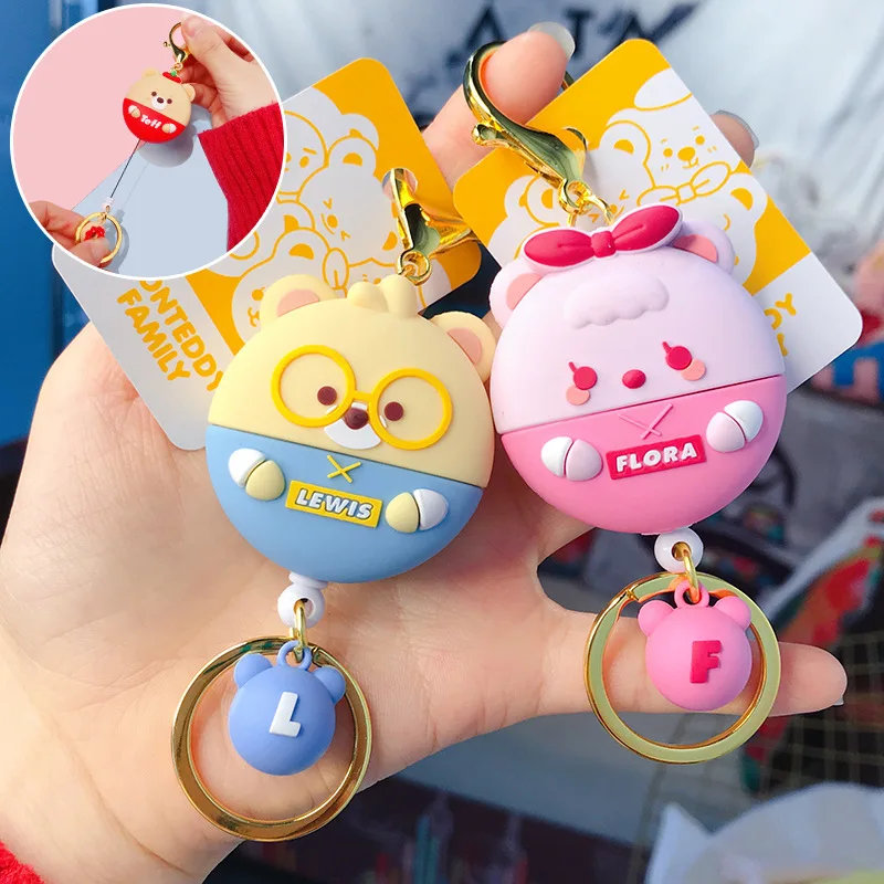 Retractable Cartoon Card Holder | Retractable Keychain Cute ...