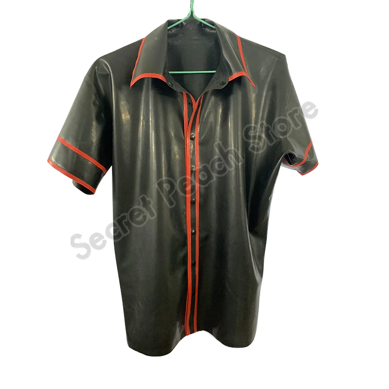 Latex Short Sleeve Jacket Shirt Man 0.4mm Custom Made - Zentai - AliExpress