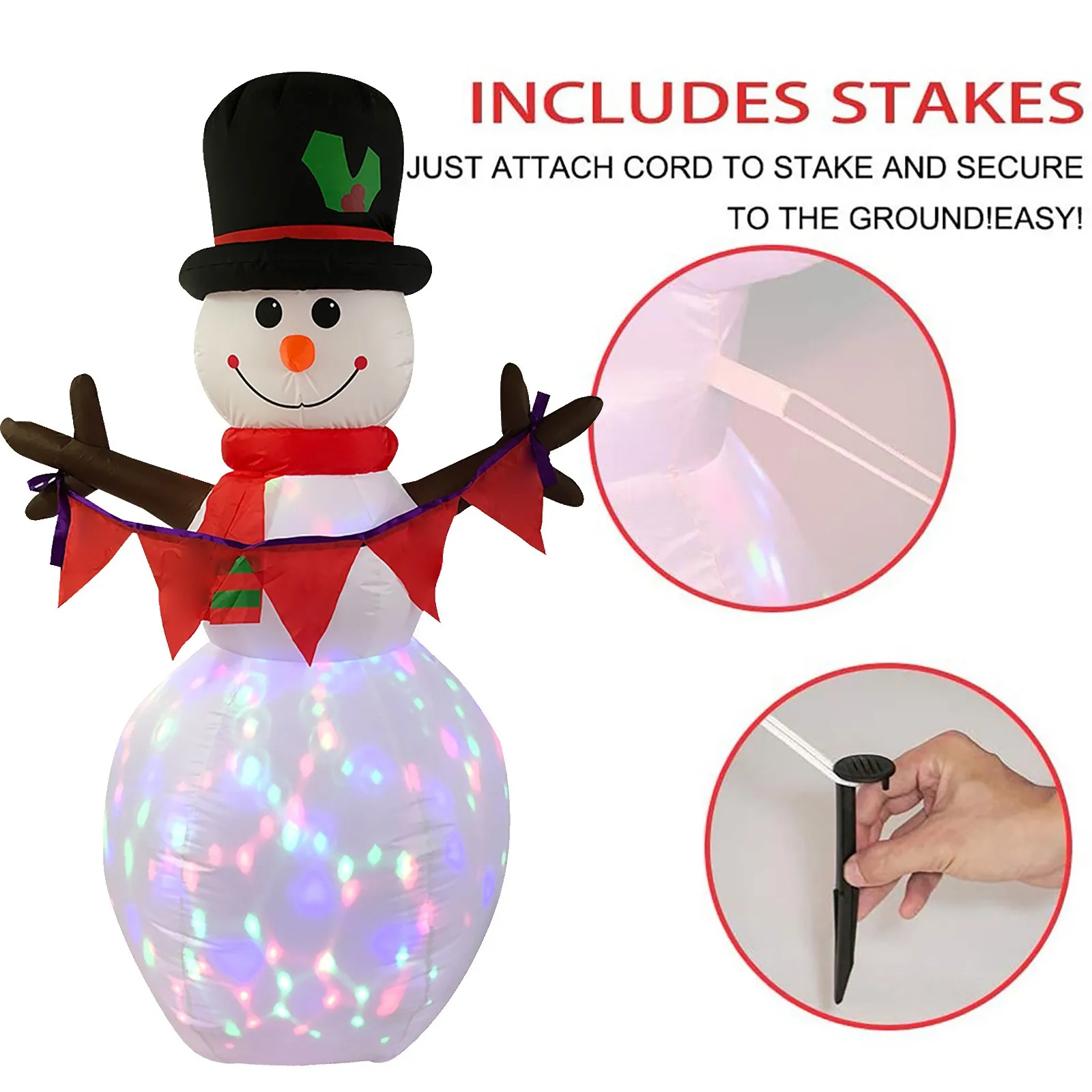 Christmas Inflatable Snowman Toys Yard Decor Blow Up Lighted Snowman ...