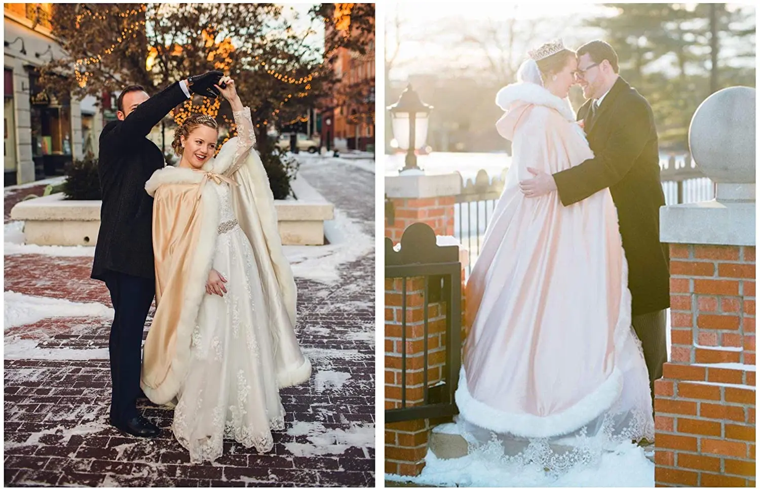 Winter Long Wedding Cloak With Fur Edges And Hood SG1003