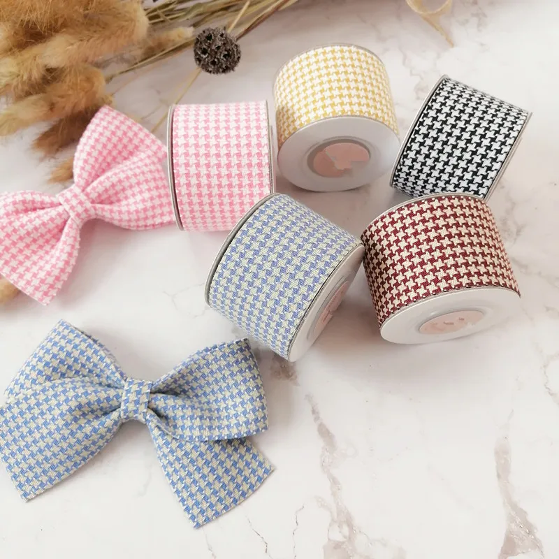 Kewgarden-DIY-Bow-Corsage-Hair-Accessories-Handmade-Tape-Houndstooth ...