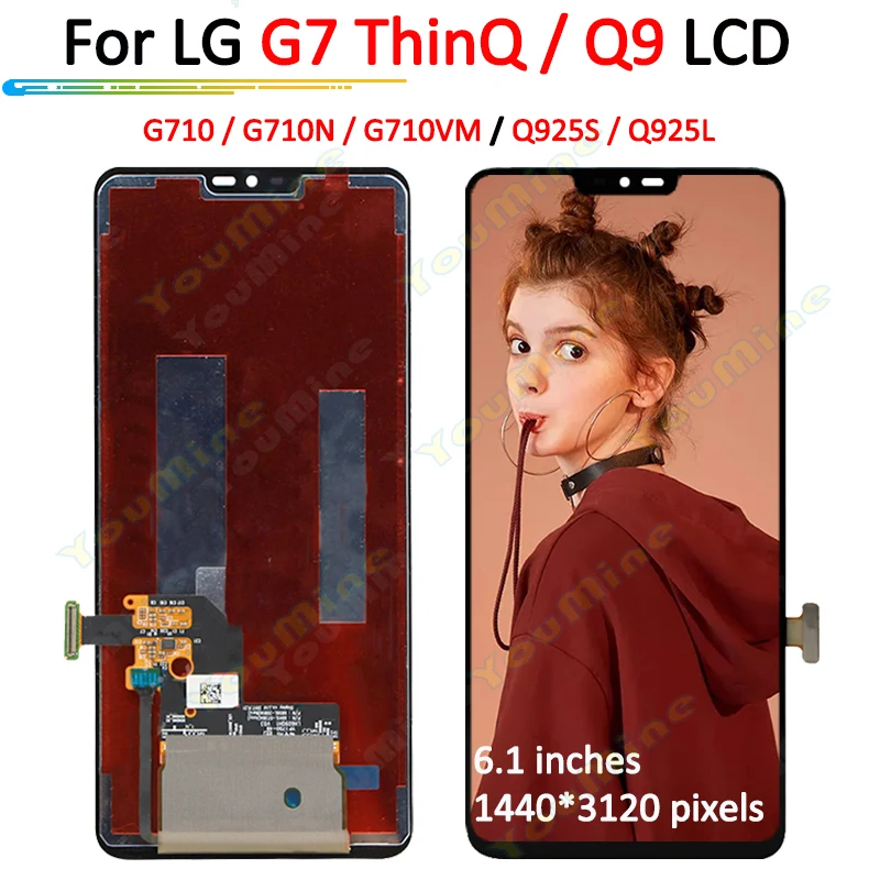 6.1 "LG G7 ThinQ LCD LG G7 Plus G710 G710N 디스플레이 터치 스크린 디지타이저 어셈블리 교체 부품 LG Q9 Q925 Lcd|휴대폰 LCD ...