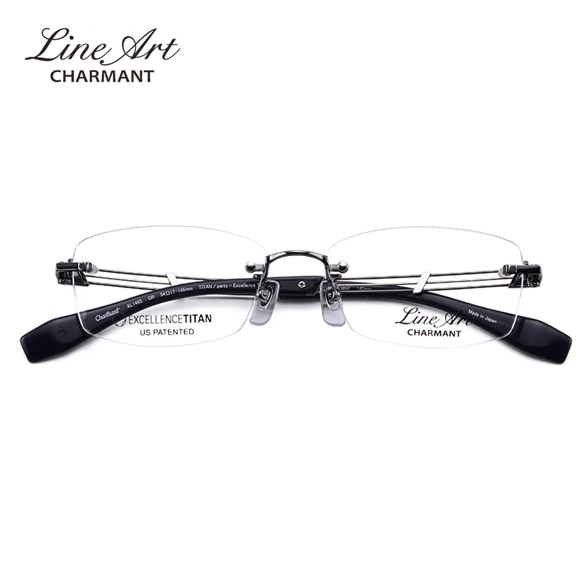 Charmant Optical Glasses Frame Rimless Men Premium Titanium Eyeglasses ...