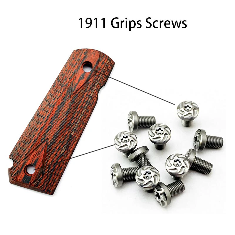 Customized 4Pieces 1911 Grips Screws Stainless Steel CNC T8 Plum Screw ...