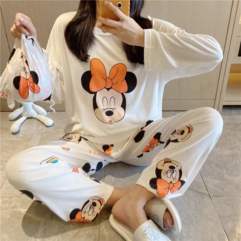 Disney-Conjunto-de-pijama-estampado-com-margarida-feminina-manga-longa ...