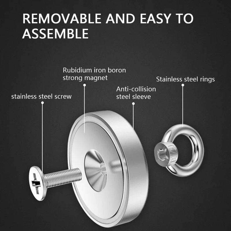 D42 (tirer max 40KG) - N35 - Aimant De Pêche Surpuissant Double Face En ...