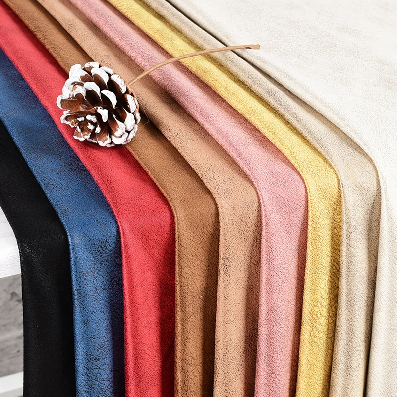 Bronzing Suede Fabric Super Soft Cracked Technology Cloth Lychee ...