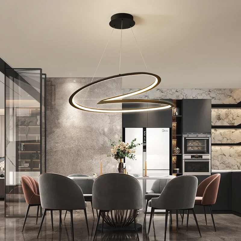 Moderno led lustres de teto lustre para sala jantar criativo ouro ...