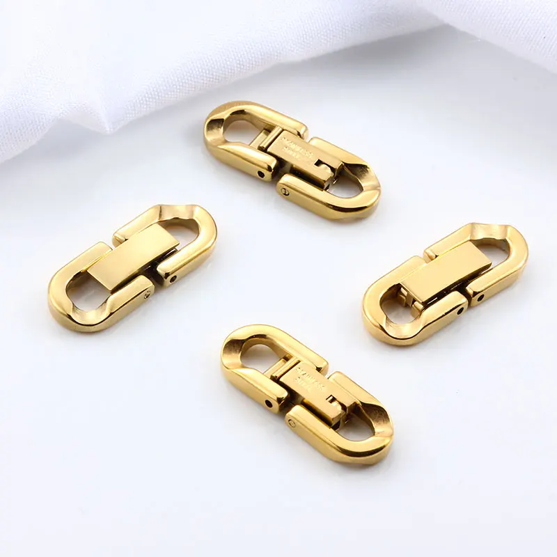 Cuban Chain Clasps Fashion Jewelry Buckle Never Fade Gold Stainless ...