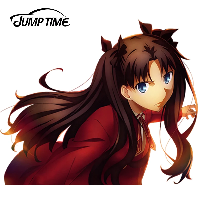 JumpTime 13cm x 10.5cm Car Sticker Cute Girl Tohsaka Rin Anime Window ...