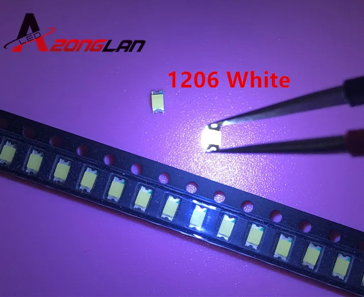 100-pcs-SMD-1206-white-Led-1206-smd-white-led-Super-bright-Led-light ...