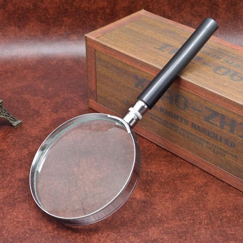 90mm Lens 5x Handheld Magnifying Glass Plastic Handle Magnifier Glass ...