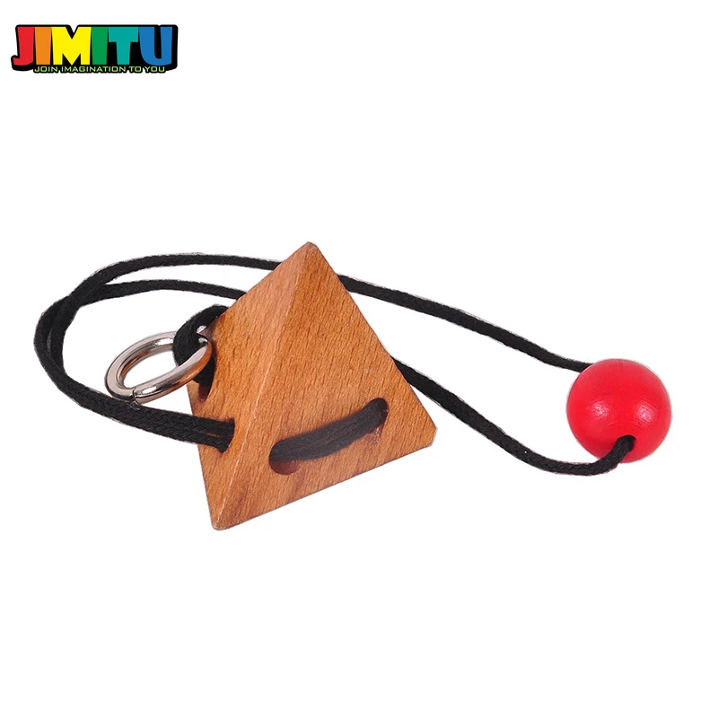 IQ Rope Wooden Puzzle Logic Brain Teaser String Puzzles Game for Adults ...