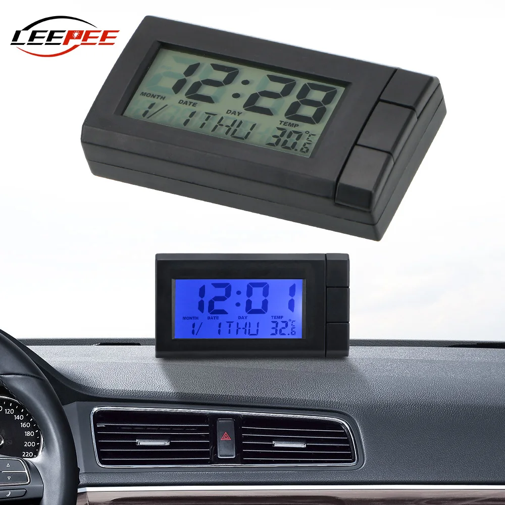 Car Accessories Clock LCD Digital Display Temperature Auto Watch ...