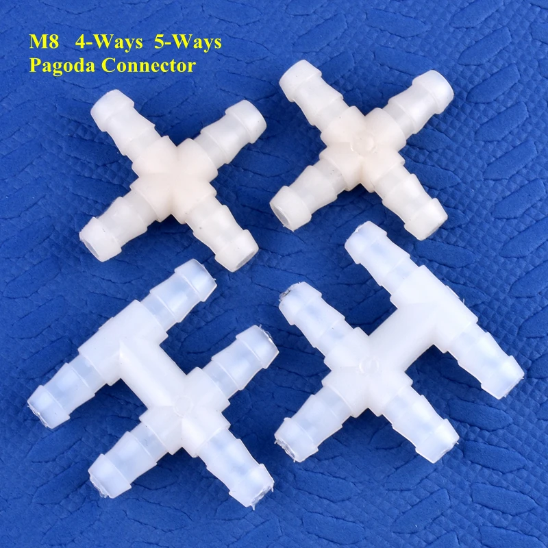 5~200pcs 8mm 4Ways 5Ways Hose Connector Aquarium Tank Air Pump Equal ...