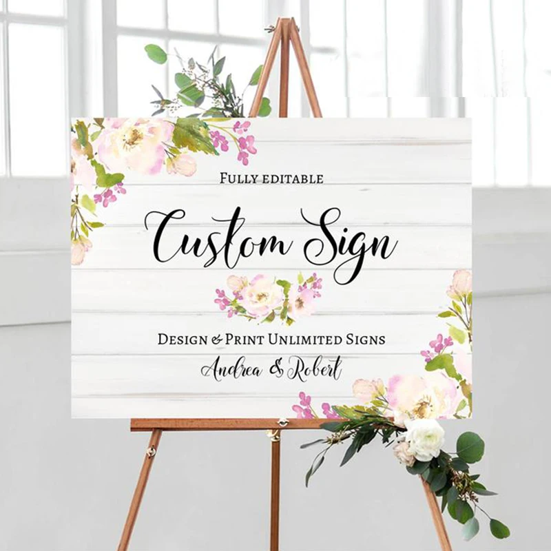 Design & Templates Templates Welcome Sign Wedding Sign Editable Wedding ...