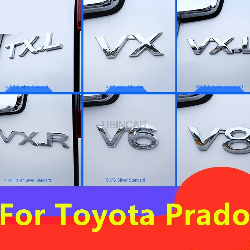 Para Toyota Land Cruiser Prado 2010 2020 letras, emblema cromado ...