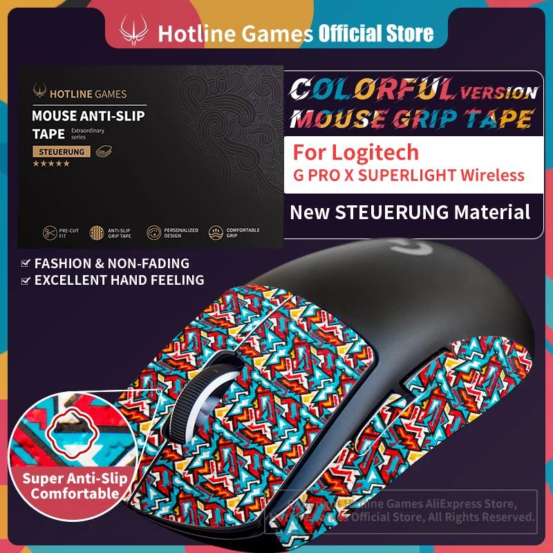Hotline Games Colorful Mouse Grip Tape for Logitech GPRO X Superlight ...