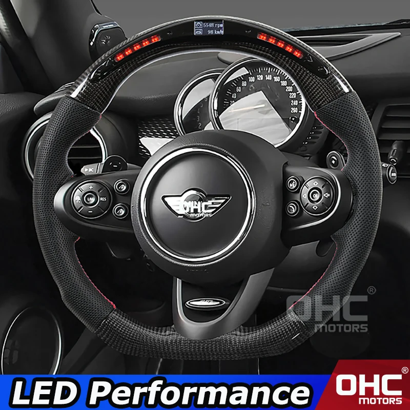 LED Steering Wheel Compatible for Mini-Cooper Carbon Fiber F54 F55 F56 F57 F60 Performance