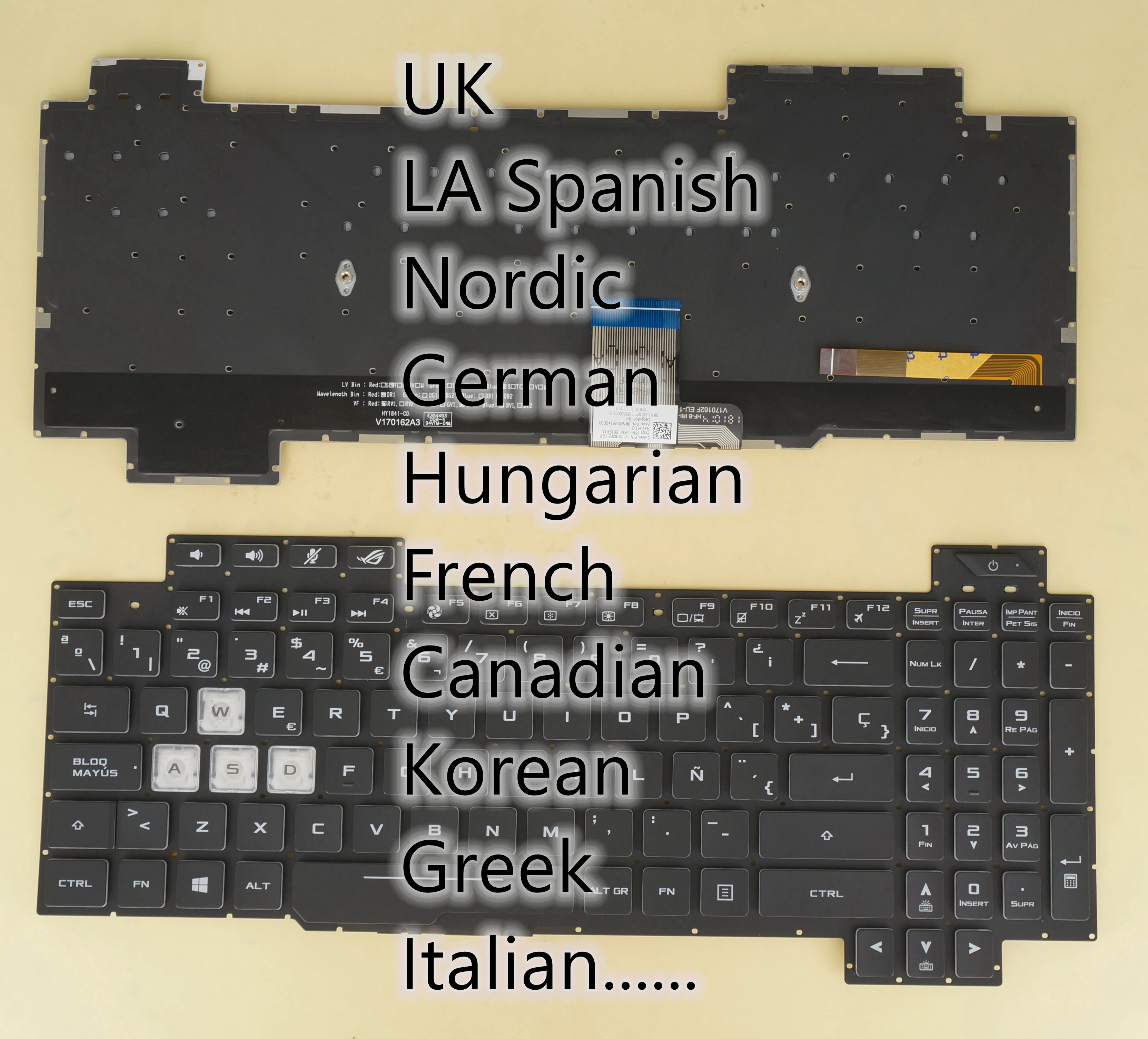UK-LAS-Spanish-Nordic-German-Hungarian-Keyboard-For-Asus-ROG-Strix-Hero ...