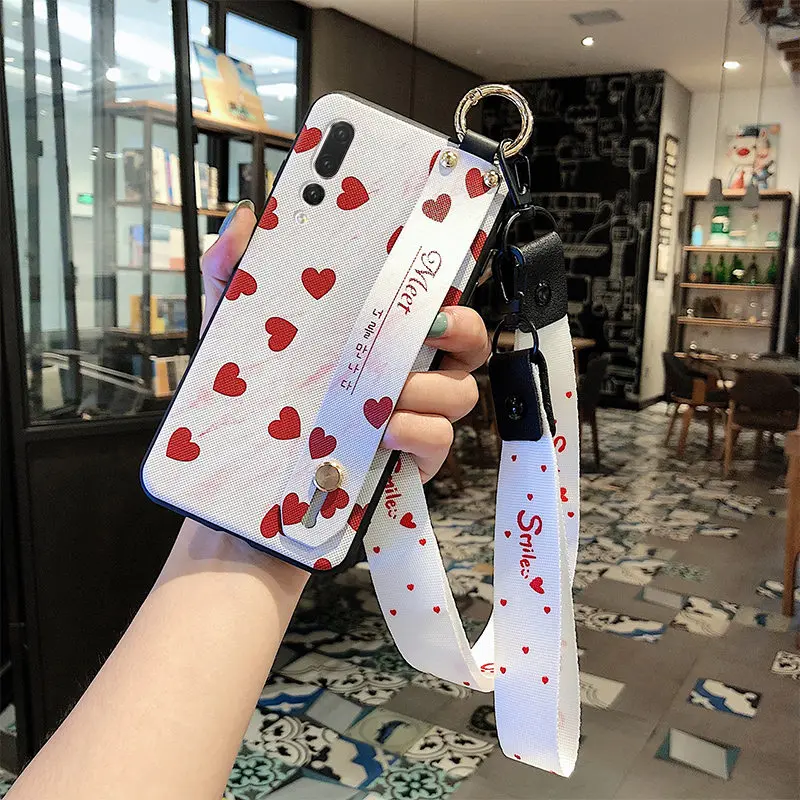 Шеи ремешок для запястья чехол для huawei Коврики 20 P30 Pro P20 Lite Honor 10 9 Lite V20 8X 9X ...