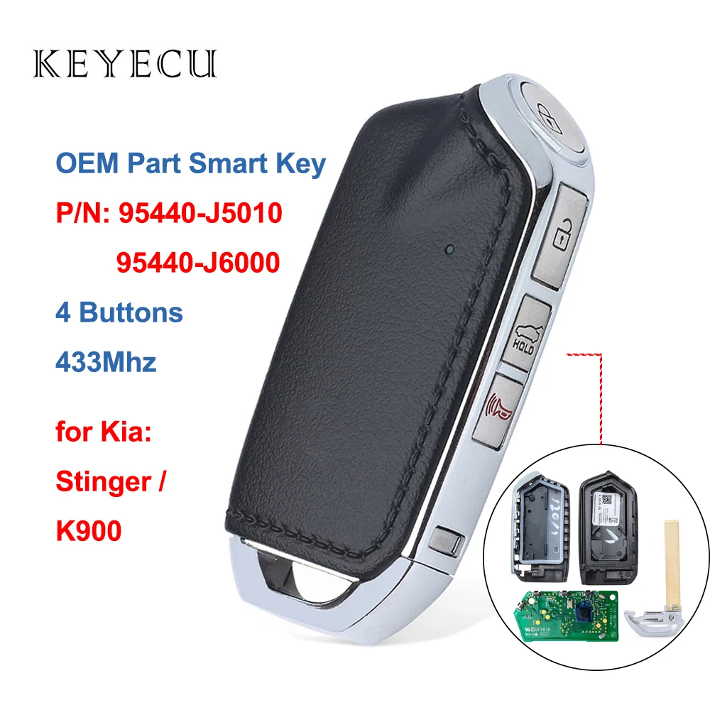 Keyecu OEM Part Smart Remote Car Key Fob for Kia K900 Stinger 2018 2019 ...