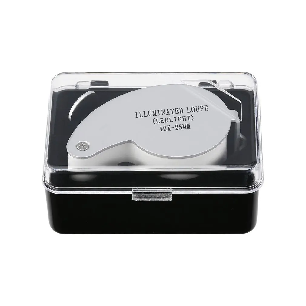 LUNETTE LOUPE,40X--Mini Loupe pliante Portable éclairée 40X, Loupe ...