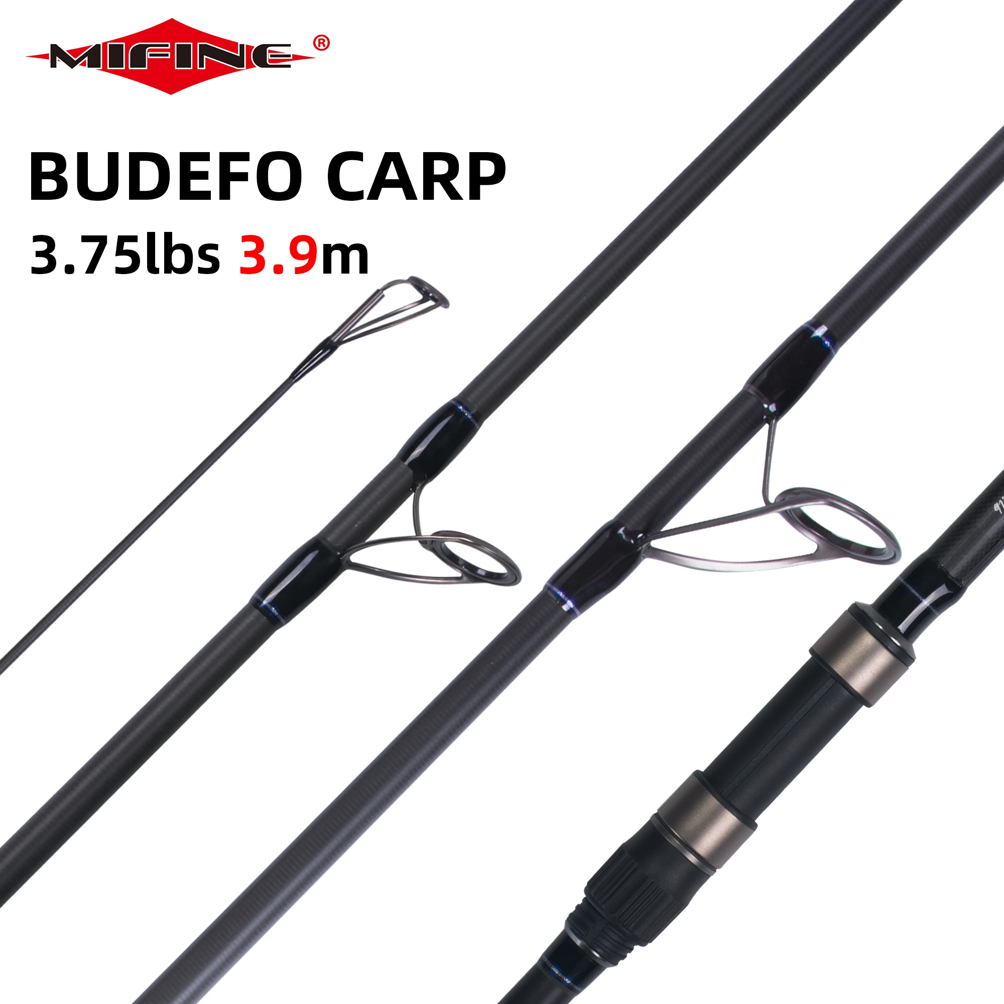 Mifine 3.75lbs 3.9m Budefo Carp Fishing Rod T800 High Carbon Spinning Rod Hard Power 40-180g ...