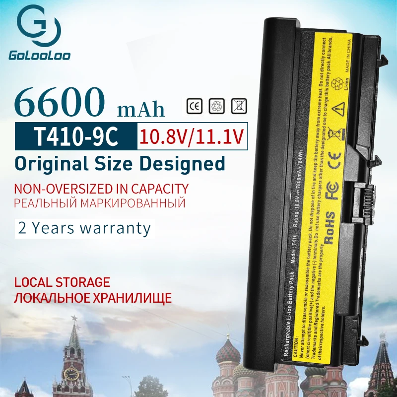 6600mAh 9Cell Laptop Battery For LENOVO ThinkPad T410 T410i W510 W520 ...