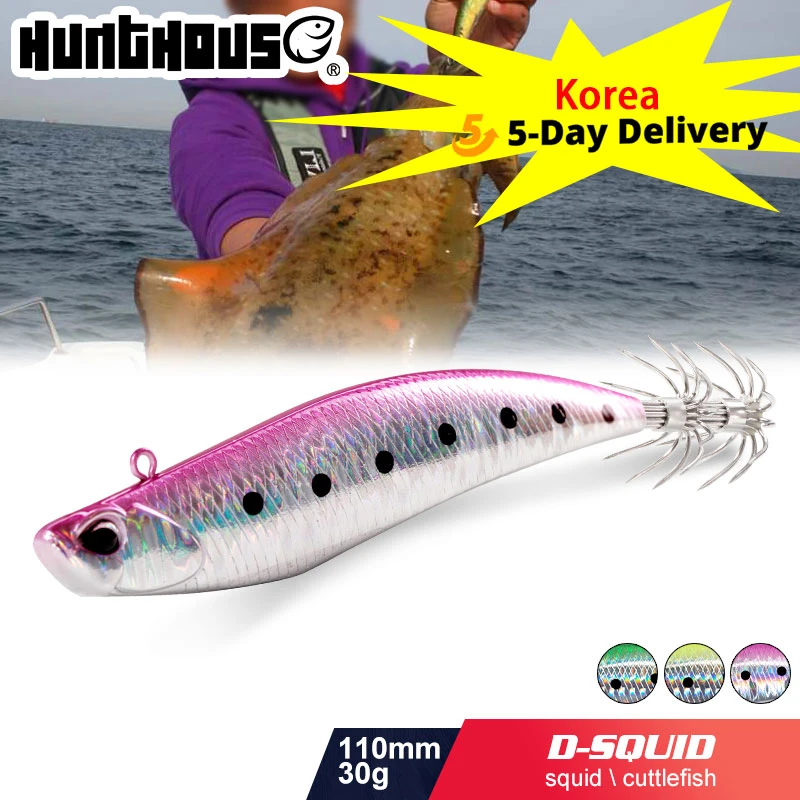 Hunthouse D squid Jigging Lure Pencil LW522 110mm 30g Sinking Egi Suqid ...