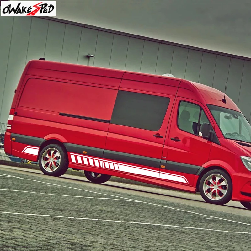 For-Mercedes Benz Sprinter Car Door Sport Stripes Auto Body Side Skirt ...