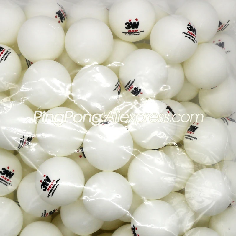 3W (marca secundaria de SANWEI) bolas de tenis de mesa ABS de 2 estrellas cosidas 40 + plástico ...