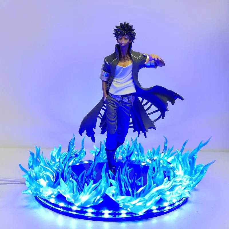 Anime Figure My Hero Academia Dabi Blue Fire Scene DIY Led PVC Toy 17cm ...