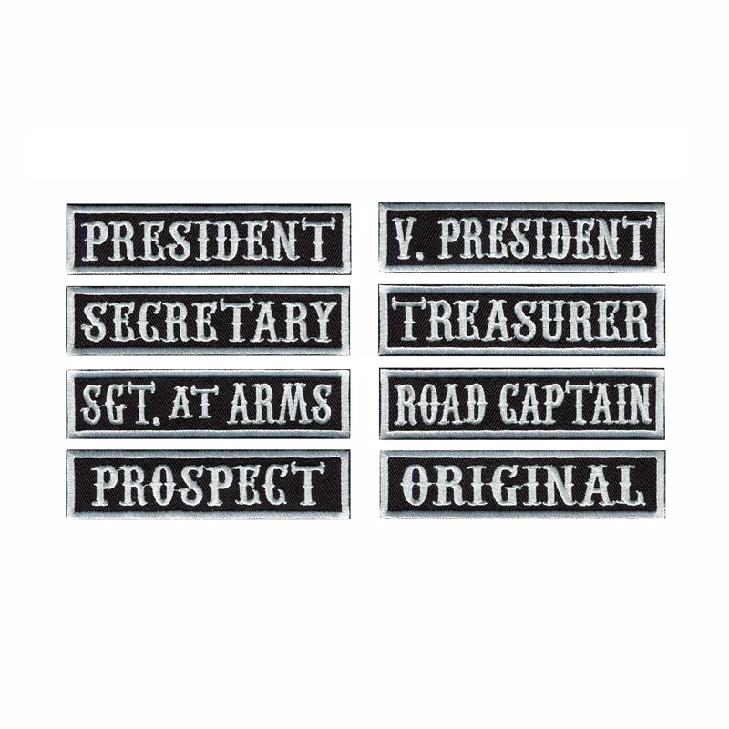 8pcs pack PROSPECT ORIGINAL PRESIDENT SECRETARY patches embroidered ...