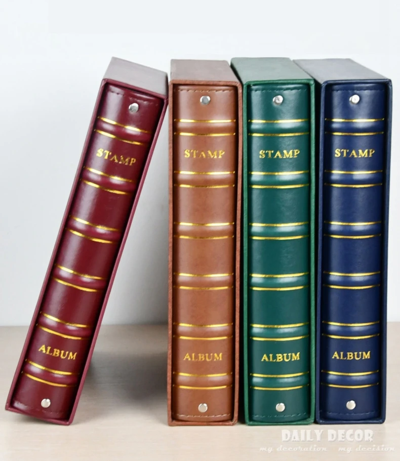 100% High quality brand PU leather loose leaf stamp album commemorative ...