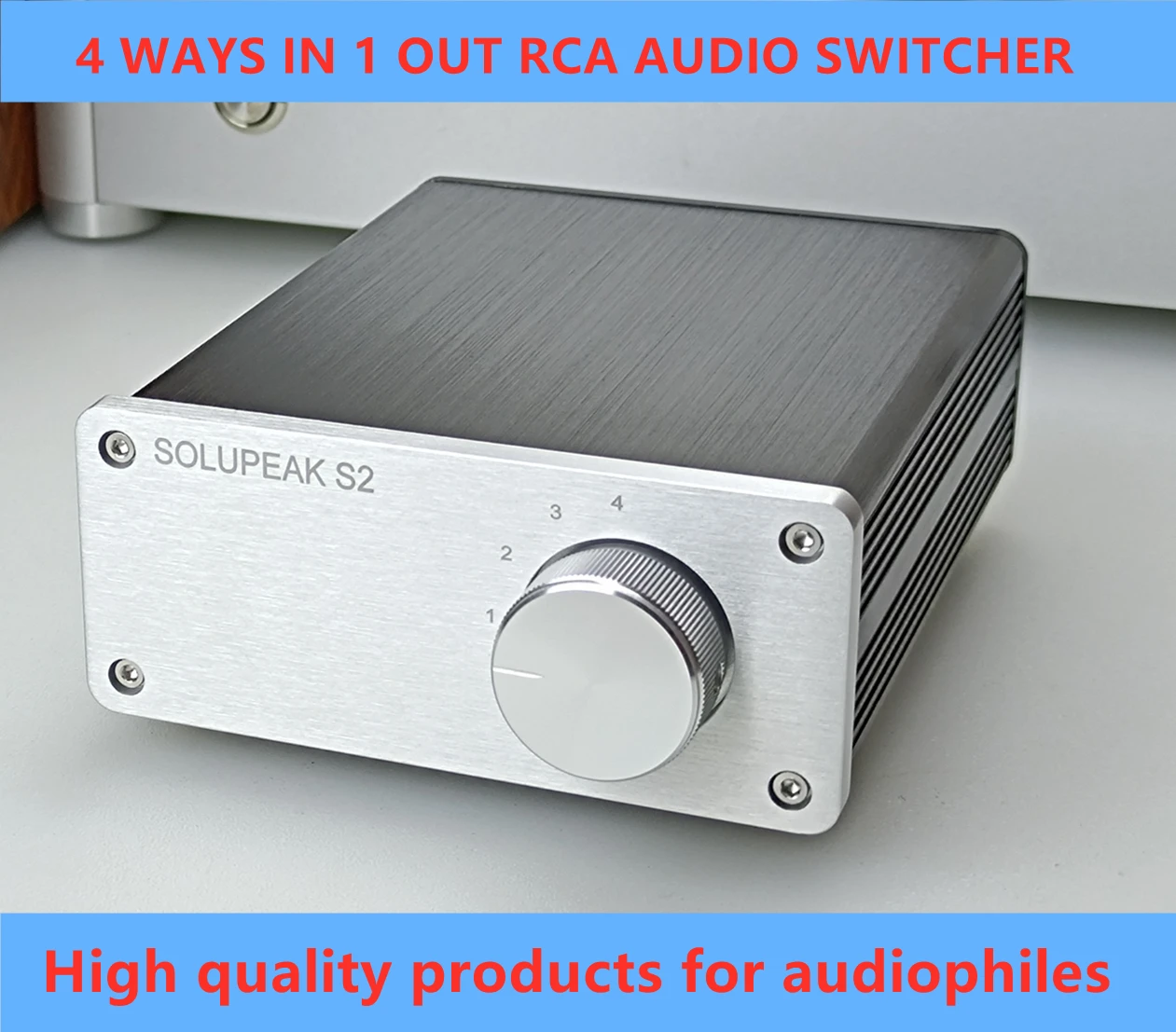 Premium 4 in 1 out RCA Switch Box,Stereo Signal Source input selector ...