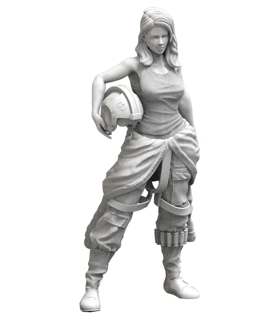 1/24 75mm 1/18 100mm Resin Model Kits Female Pilot Figure Unpainted No ...
